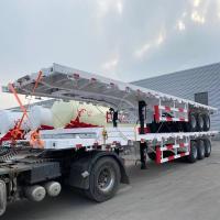 China 3 Axle Flatbed Trailer for 20 Feet 40 Feet Container Semi Trailer and Customization for sale