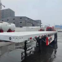 China Light Duty Grade 5.5 Tons 3 Axle 40 FT Flat Semi-Trailer for Heavy Transport Container for sale