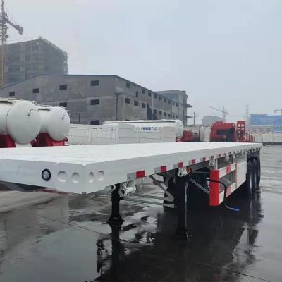 China Light Duty Grade 5.5 Tons 3 Axle 40 FT Flat Semi-Trailer for Heavy Transport Container for sale
