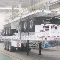 China Light Duty Grade 5.5 Tons 3 Axle 40 FT Flat Semi-Trailer for Heavy Transport Container for sale