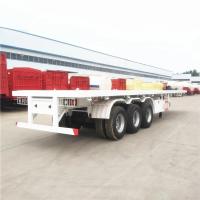 China Light Duty Grade 5.5 Tons 3 Axle 40 FT Flat Semi-Trailer for Heavy Transport Container for sale