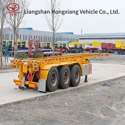 China Colour Skeleton Chassis Semi-Trailer Container Skeleton Foot Container Flatbed Truck for sale
