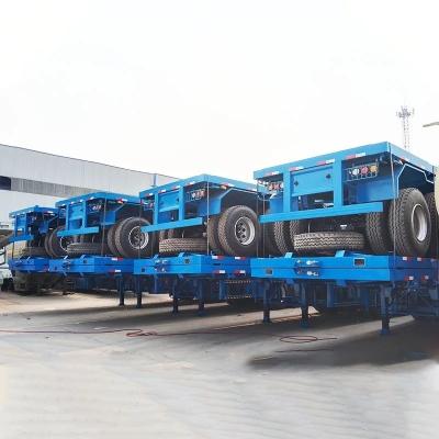 China 1820mm Tread 4 Axis Flat Semi-Trailer Trailer Transport for Heavy Duty Loads for sale