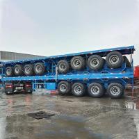 China 1820mm Tread 4 Axis Flat Semi-Trailer Trailer Transport for Heavy Duty Loads for sale