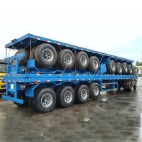 China 1820mm Tread 4 Axis Flat Semi-Trailer Trailer Transport for Heavy Duty Loads for sale