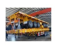 China Cross Arm Type 3 Axis Flat Cargo Box Transport Semi Trailer Trailer with 8.12.16 Tires for sale