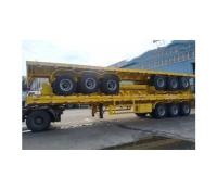 China Cross Arm Type 3 Axis Flat Cargo Box Transport Semi Trailer Trailer with 8.12.16 Tires for sale