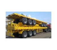 China Cross Arm Type 3 Axis Flat Cargo Box Transport Semi Trailer Trailer with 8.12.16 Tires for sale