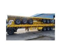 China Cross Arm Type 3 Axis Flat Cargo Box Transport Semi Trailer Trailer with 8.12.16 Tires for sale