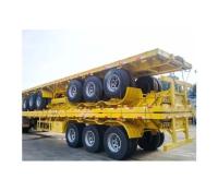 China Cross Arm Type 3 Axis Flat Cargo Box Transport Semi Trailer Trailer with 8.12.16 Tires for sale
