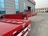 China ABS Anti-lock Braking System Steel Pull-out 3-Axis Flat Semi-Trailer for Transportation for sale