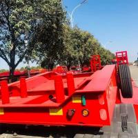 China Truck Trailer 3 Axle 40t 60t Semi-Trailer for Africa Steel Flatbed Flat Bed Container Semi Trailer Tipper for sale