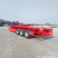 China 50 Tons Flat Deck Trailer 20FT 40FT 45FT 53 Foot Container Chassis Flatbed Semi Trailer for sale