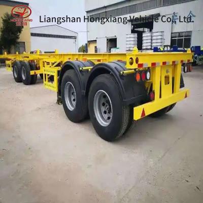 China H-Star Skeleton Semi-Trailer Container Truck Trailer with ABS Anti-lock Braking System for sale