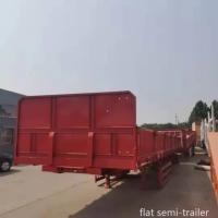 China Cross Arm Type Suspension Systems 3 Axles 40FT Container Flat Bed Truck Semi Trailer for sale