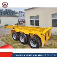 China 5.5 Tons Container Transporting Used Trailer Axles 3 Axle Skeleton Semi-Trailer with 1 for sale
