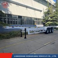 China Customizable Tri-Axle Container Skeleton Semi Trailer with Steel Construction for sale