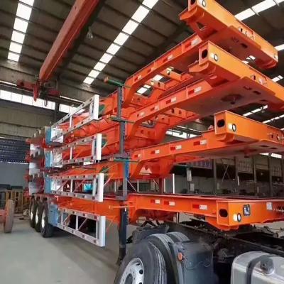 China Skeleton Container Semi Truck Trailers for Customization and Dual Line Braking System for sale