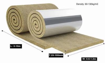 China Insulation Mineral Wool Rockwool Blanket Fireproof With Wire Mesh Alumina Foil for sale