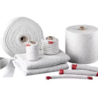 China 1260°C White Ceramic Fiber Textile Fabric Rope Tape Cloth With Stainless Steel Reinforcement for sale