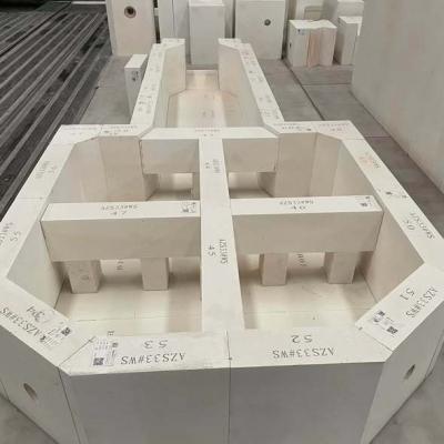 China Anti Corrosion AZS Refractory Brick Zirconia Corundum Brick For Glass Melting Furnace for sale