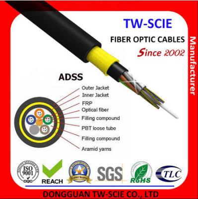 China Flexible Aerial Strand Fiber Optic Cable Loose Tube With Non - Metallic Strengthen Member for sale