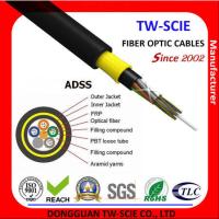China OEM Light Weight Outdoor Armored Fiber Optic Cable ,PE / AT Outer Sheath ADSS Fiber Optic Network Cable for sale