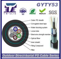 China Non Metallic Loose Tube Stranded Outdoor Armored Fiber Optic Cable Mutil Core SM Strength Member for sale