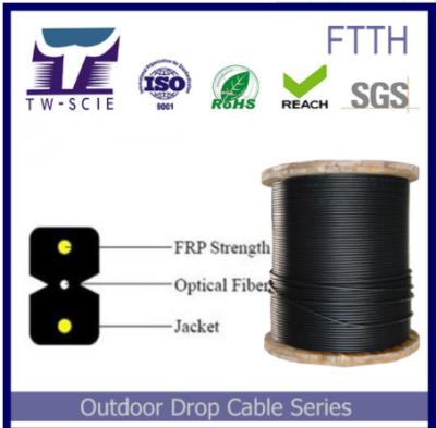 China Self Supporting FTTH Fiber Cable Steel Or FRP Strength Member 3.1*2.0mm Dimension for sale