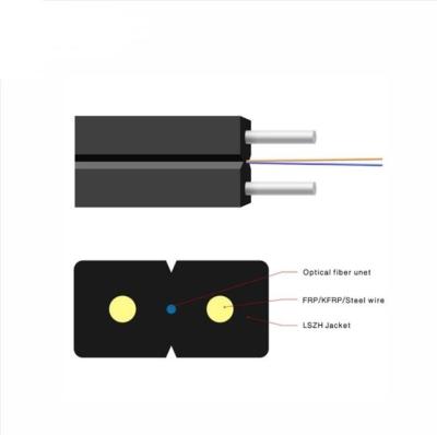 China 2/ 4 Core FTTH LSZH Fiber Optic Cable Indoor Singlemode Drop Cable for sale