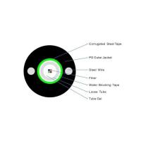 China Single-Mode Optical Central Uni-Tube Corrugated Steel Armor Duct Aerial GYXTW Fiber Optic Cable for sale
