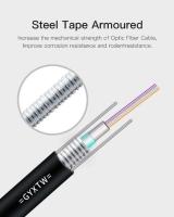China Single-Mode Optical Central Uni-Tube Corrugated Steel Armor Duct Aerial GYXTW Fiber Optic Cable for sale