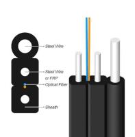 China FTTH Indoor Outdoor GJYXCH Optical Fibre Optic Drop Cable FRP/Steel G657A 1 2 4 Core Single Mode LSZH Jacket Fiber Optic for sale