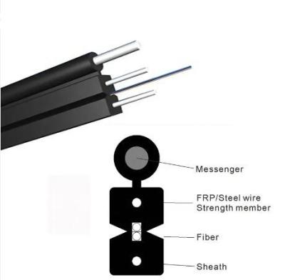 China Outdoor 1 Core 2 Core 4 Core Steel Wire Drop Fiber Optic Cable For FTTH for sale