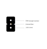 China Indoor FTTH Drop Cable, FRP Strength Memeber, 1-12F,Choice Of OS2/OM2/OM3/OM4,LSZH for sale
