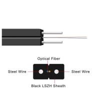 China FTTH Drop Cable Wires 1 Core 2 Core Steel LSZH Fiber Optic Cable For Indoor And Outdoor for sale