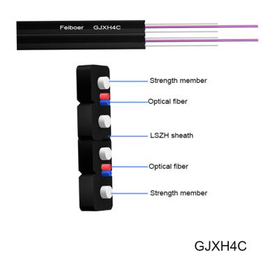 China 3.1*2.0mm FRP Strength Member FTTH Indoor LSZH Fiber Optic Cable for sale