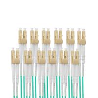 China 1 Piece MPO-LC 24 Core MPO OM3 Fiber Optic Patch Cord Cables 3M Multimode Connector for sale