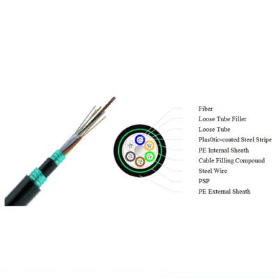 China 48 Cores Armored Fiber Optic Cable GYTS53 Direct Buried Stranded Loose Tube Armored Cable for sale