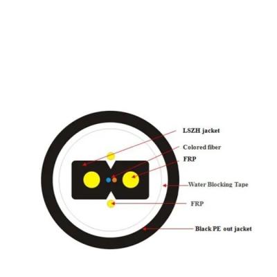China FTTH GJYXFH butterfly-shaped optical fiber cable Simplex Bow Type G657A1 Drop Wire Fiber Optic 2 Core for sale