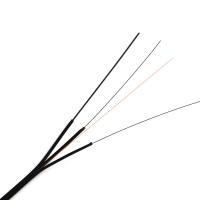 China 1-4 Core FTTH Drop Cable FRP / Steel Strength Member Covered Flat Optical Cable for sale