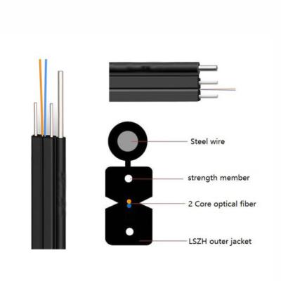 China 2 Cores G657A1/A2 2km Ftth Fiber Optic Cable Flat for sale