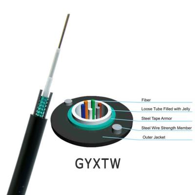 China GYXTW 6 Core Single Mode Central Loose Tube Aerial and Duct Outdoor Fiber Optic Cable for sale