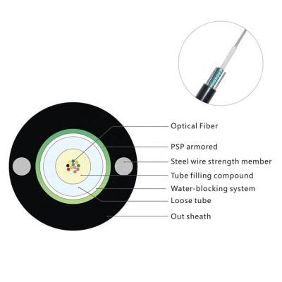 China PE Jacket GYXTW 8 Core Central Loose Tube Outdoor Aerial And Duct SM Fiber Cable Featuring Steel Wire Strength Member for sale