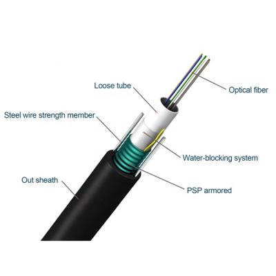 China GYXTW 12 Core Single Mode Central Loose Tube Outdoor  Aerial and Duct Armored Fiber Optic Cable for sale