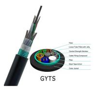 China Loose Tube Stranded GYTS Outdoor Aerial  2-144 Core Armored Fiber Optic Cable Single Mode for sale