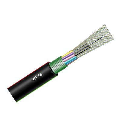 China Steel Wire Strength Member 48 Core Single Mode Fiber Optic Cable for Outdoor and Aerial Installation for sale