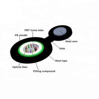 China GYXTC8S HDPE black outer Sheath  Outdoor Fiber Optic Cable Uni-tube Figure 8 Shape Single Wire Messenger for sale