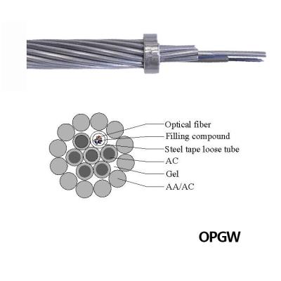 China 4-144 Core Aerial Optical Fiber Composite Overhead Ground Wire China OPGW Long Lifetime for sale