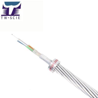 China optical ground wire 2 Layer Stranded Central Al Covered Stainless Steel Tube OPGW long distance fiber optic cable for sale